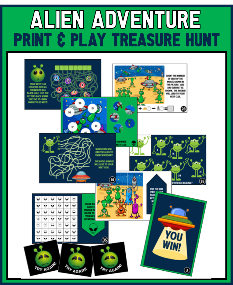 Alien Treasure Hunt Game – Queen of Theme Party Games